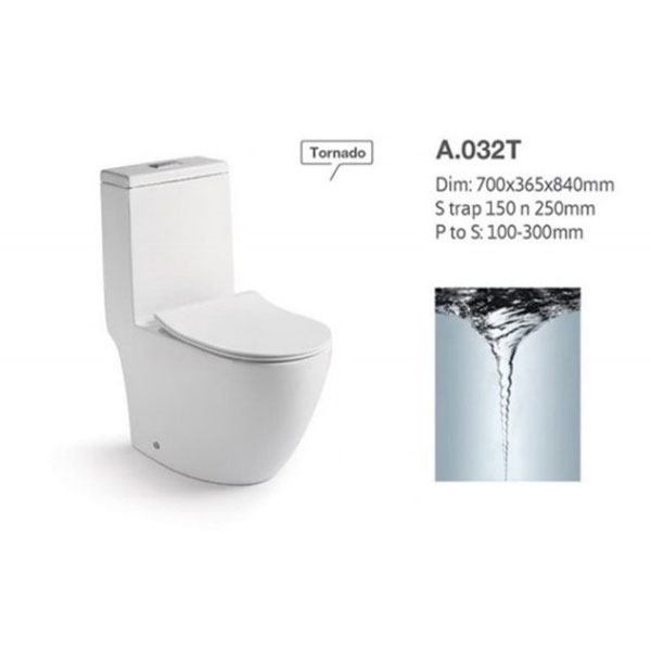 Vera A032T Tornado One Piece Toilet Bowl - KING ECO PTE LTD