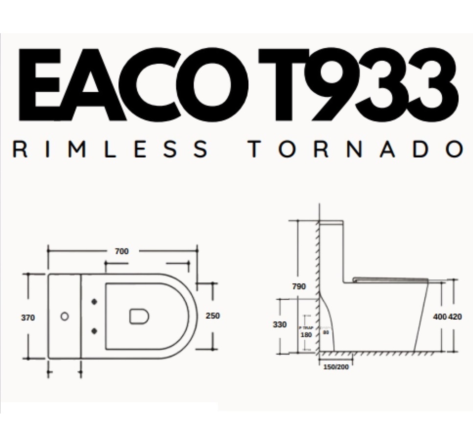 EACO Tornado Flush One Piece Toilet Bowl (FREE Installation) - KING ECO PTE LTD